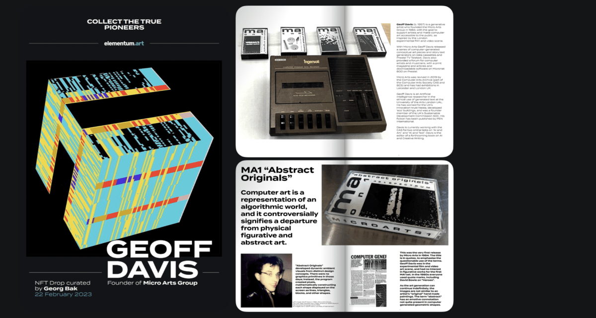 Catalogue: Geoff Davis, The Founder Of Micro Arts Group | elementum.art
