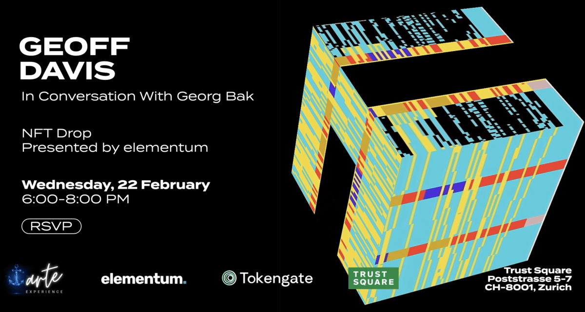 Save The Date | Geoff Davis NFT Drop In Zurich | 22.02.2023 | elementum.art
